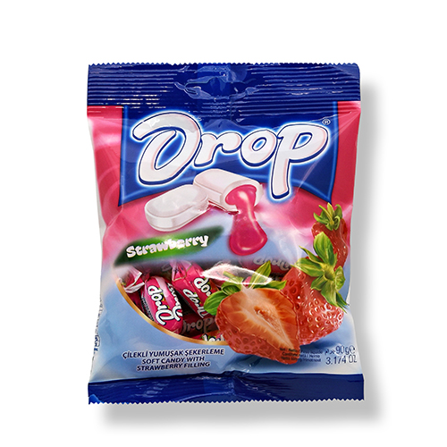 Food & Fruits | DROP Soft Candy (Strawberry) Bag 90g(1*24) (5601)